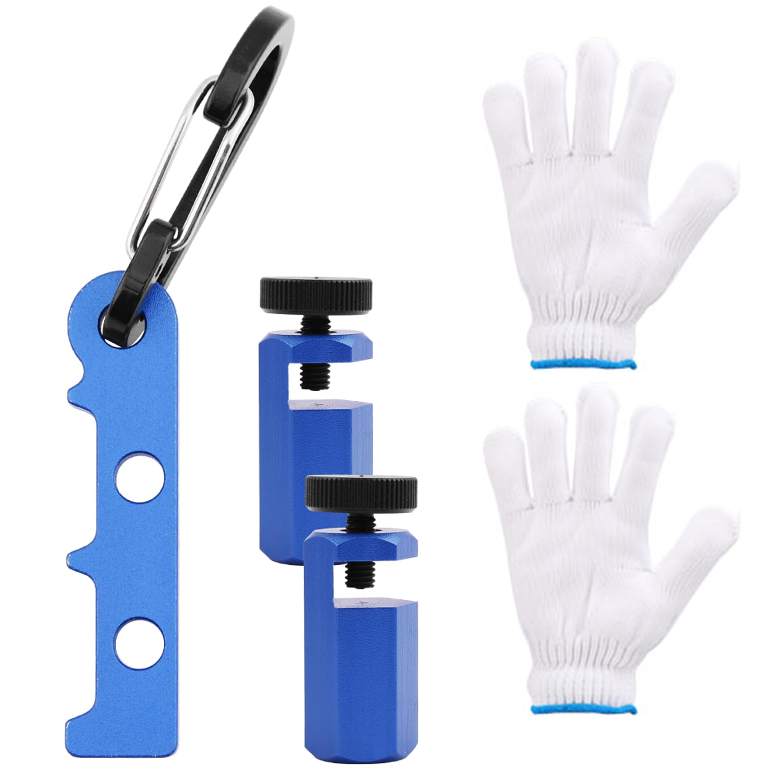 UXELY Stair Gauges for Framing Square, Tall Non-Slip Stops with Holder and Carabiner for Framing Square or Carpentry Square, Circular Saw Metal Stair Stringer Layout Tool(Blue)