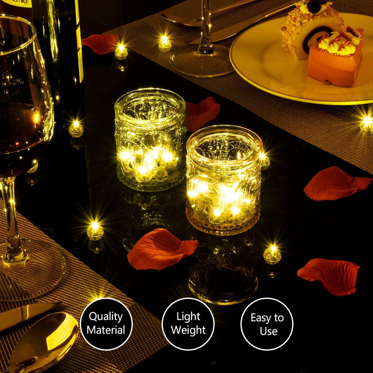 Xthuge 100pcs Mini Round Flash LED Ball Lamp Balloon Light, Ball Balloon Lights for Paper Lantern Balloon Light Party Wedding Decoration,Party Birthday,Festival Decorative Lights(Warm White)
