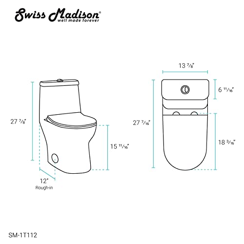 Swiss Madison SM-1T112 Ivy One Piece Toilet Dual Flush