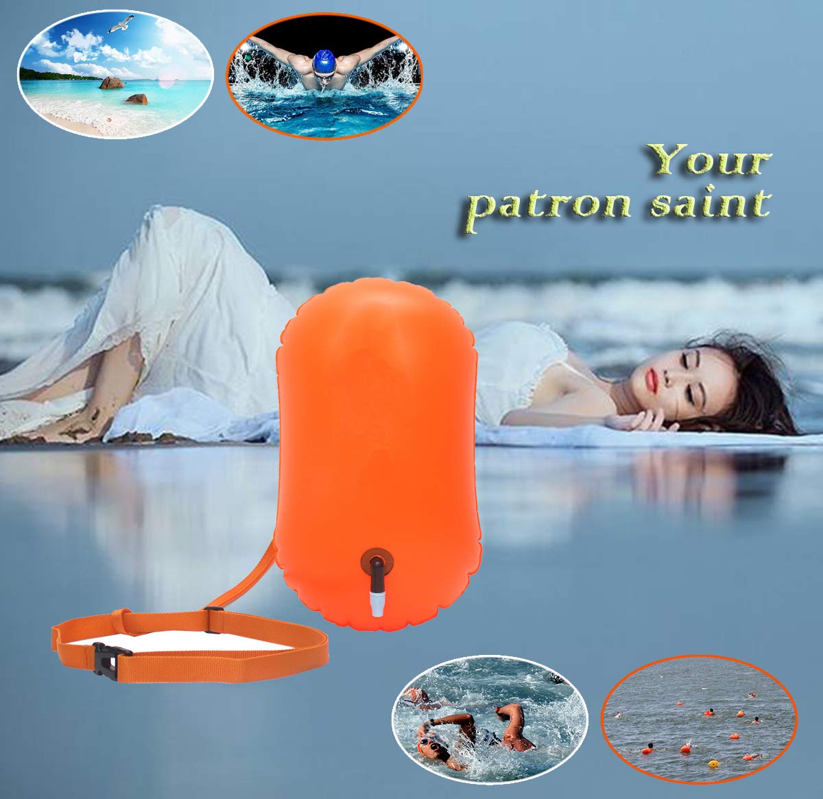 Swim Buoy for Open Water Swimmers Triathletes Kayakers Snorkelers, Swim Float for Open Water Swim Buoy Float for Swim Safety Swim Training