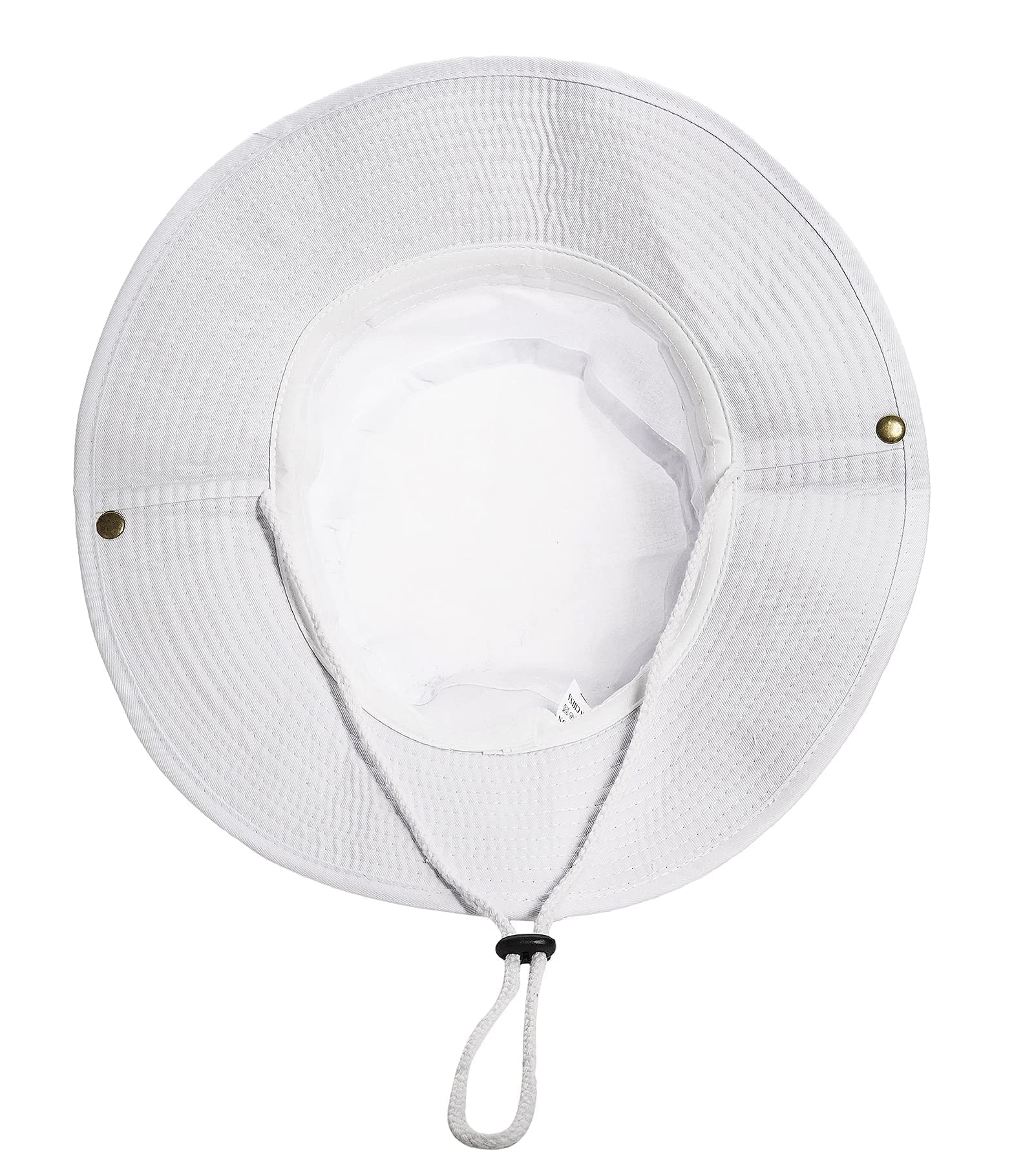 Womens Mens Sun Hat Wide Brim UV-Protection Bucket Fishing Safari Boonie Hat for Summer(Size:L) White
