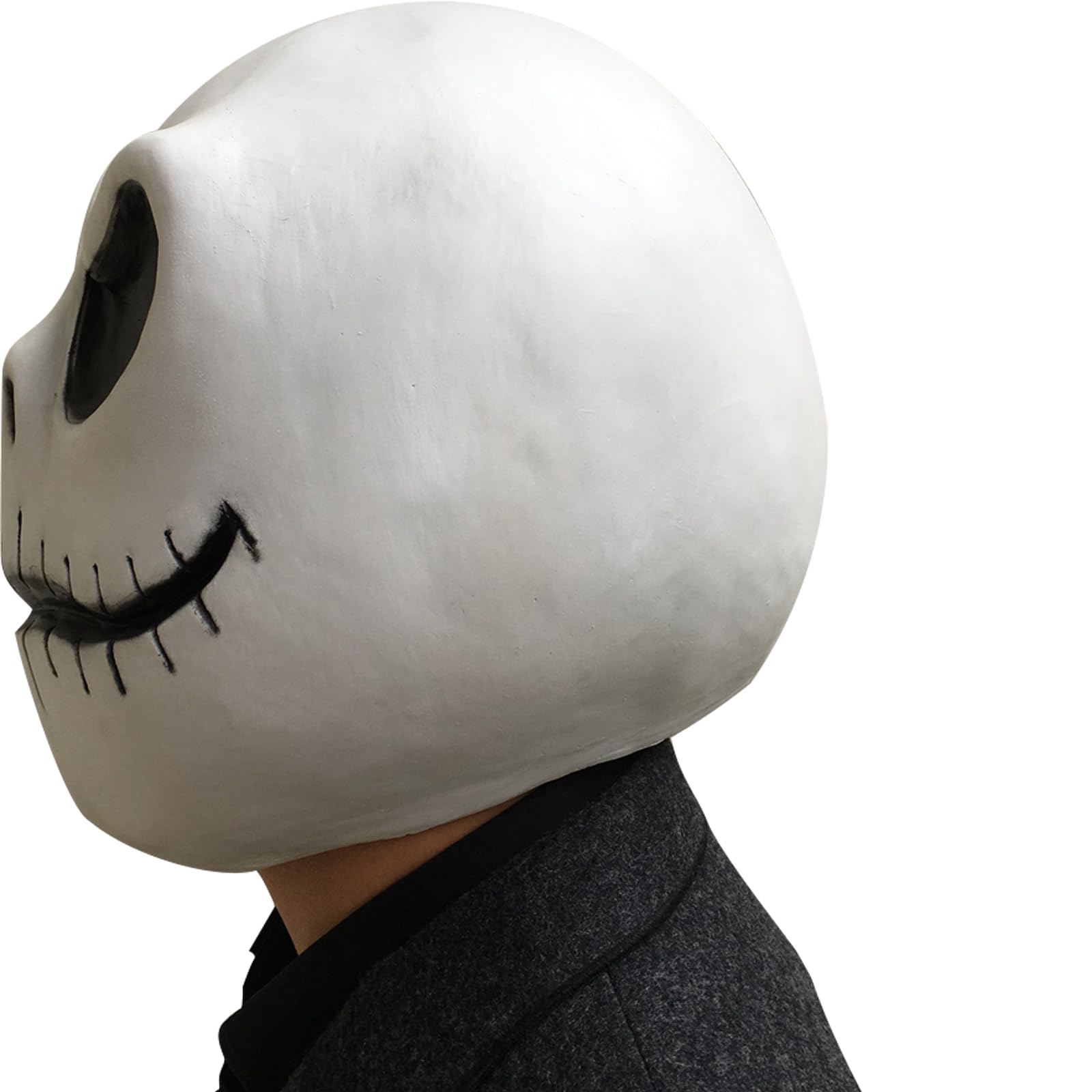 xiuyou Jack Skellington Mask Halloween Funny Jack Mask Costume White Horror Skull Mask Halloween Christmas Cosplay Props (Jack B)