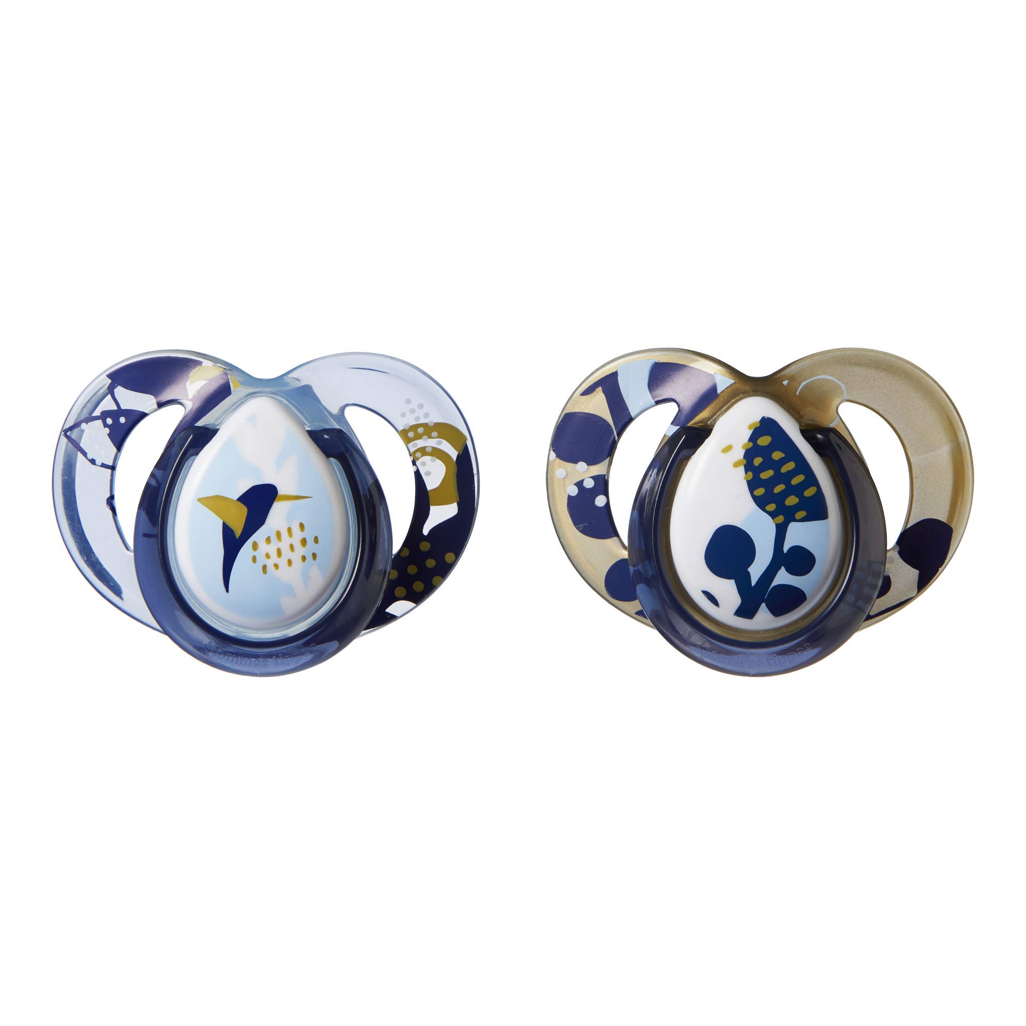 Tommee Tippee Moda Pacifiers, Symmetrical Design, BPA-Free Silicone Binkies, 6-18m, 2-Count