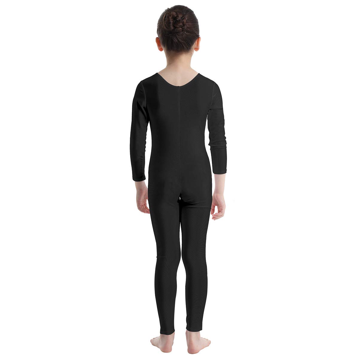 winying Girls Boys Spandex Crew Neck Full Body Unitard Gymnastics Leotard Catsuit Black 5-6