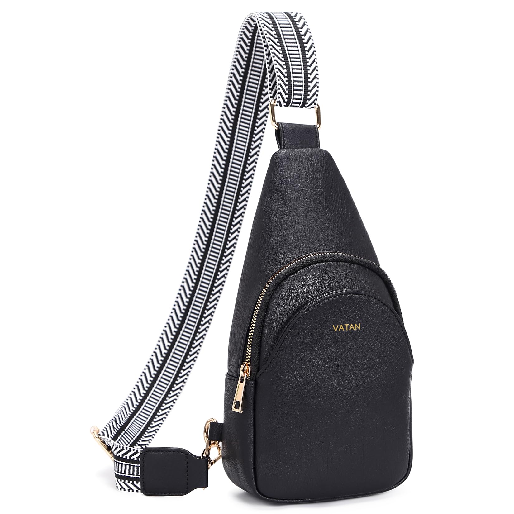 VATAN Small Sling Bag Women's Crossbody Purse Leather Crossbody Bags for Women (D-Black)
