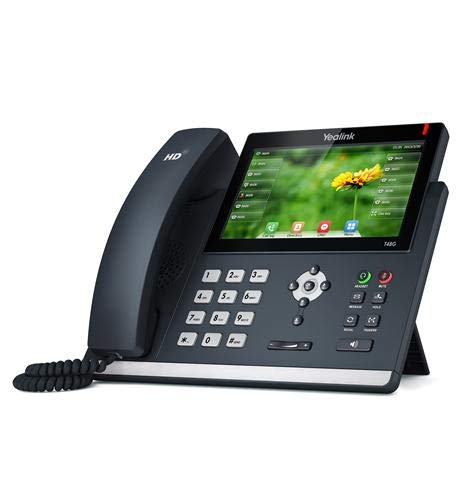 Yealink SIP-T48S Business Phone System: Starter Pack with Voicemail, Auto Attendant, Cell & Remote Phone Extensions, Call Recording & Free TWAComm.com Phone Service for 1 Year (6 Phone Bundle)