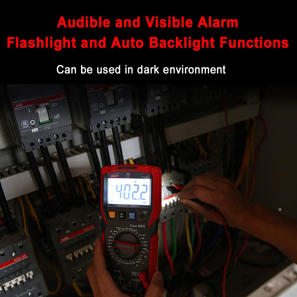 UNI-T UT89X Digital Multimeter,TRMS 6000 Counts Volt Meter Manual Ranging,Measures AC/DC Voltage Tester,Resistance,Capacitance,Diode,NCV,Temperature,LED Test (UT89X)