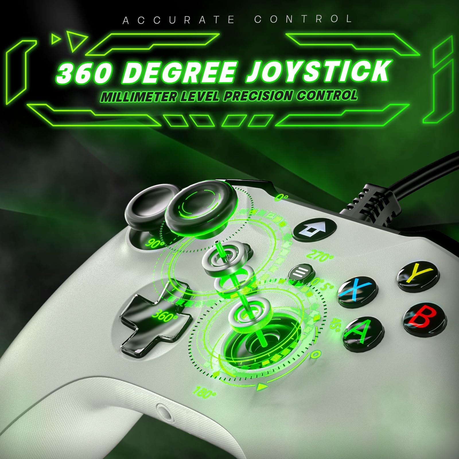 YUYIU 【Upgraded Wired Controller for Xbox Series X|S, Xbox One, Windows 10 and above, PC Controller with 3.5 mm Audio Jack