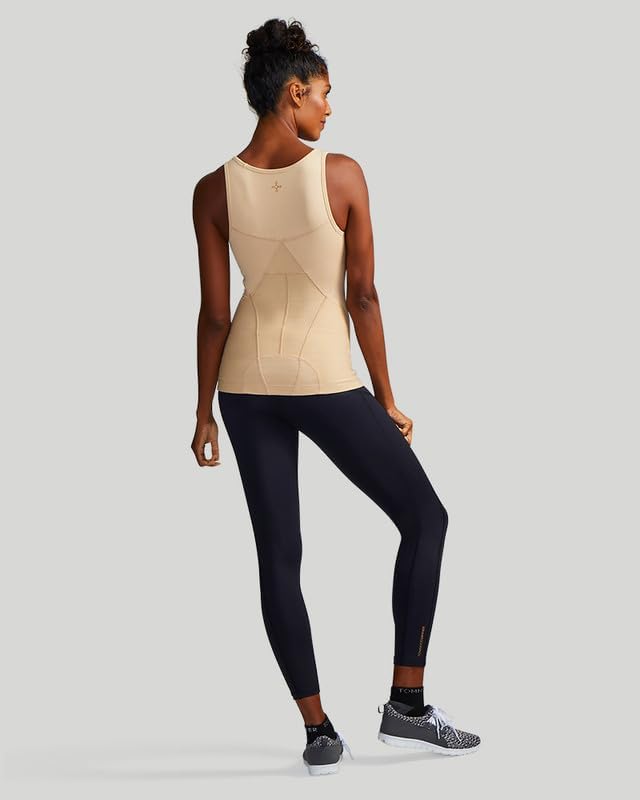 Tommie Copper for Women Lower Back Support Tank, Compression Shirt for Women with Lower Back Pain Relief, Lower Back Support Compression Tank, Nude M
