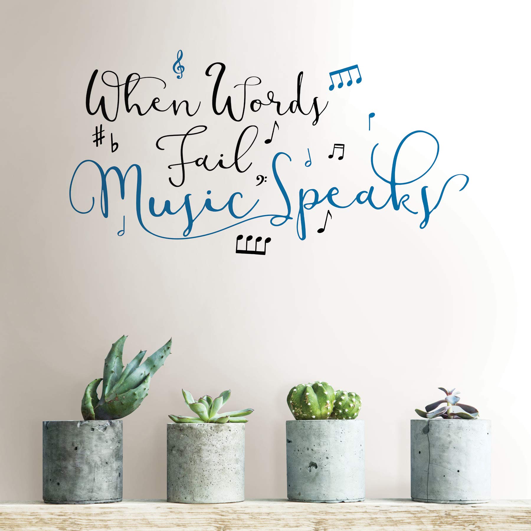 WallPops DWPQ3251 Music Speaks Wall Quote, Black