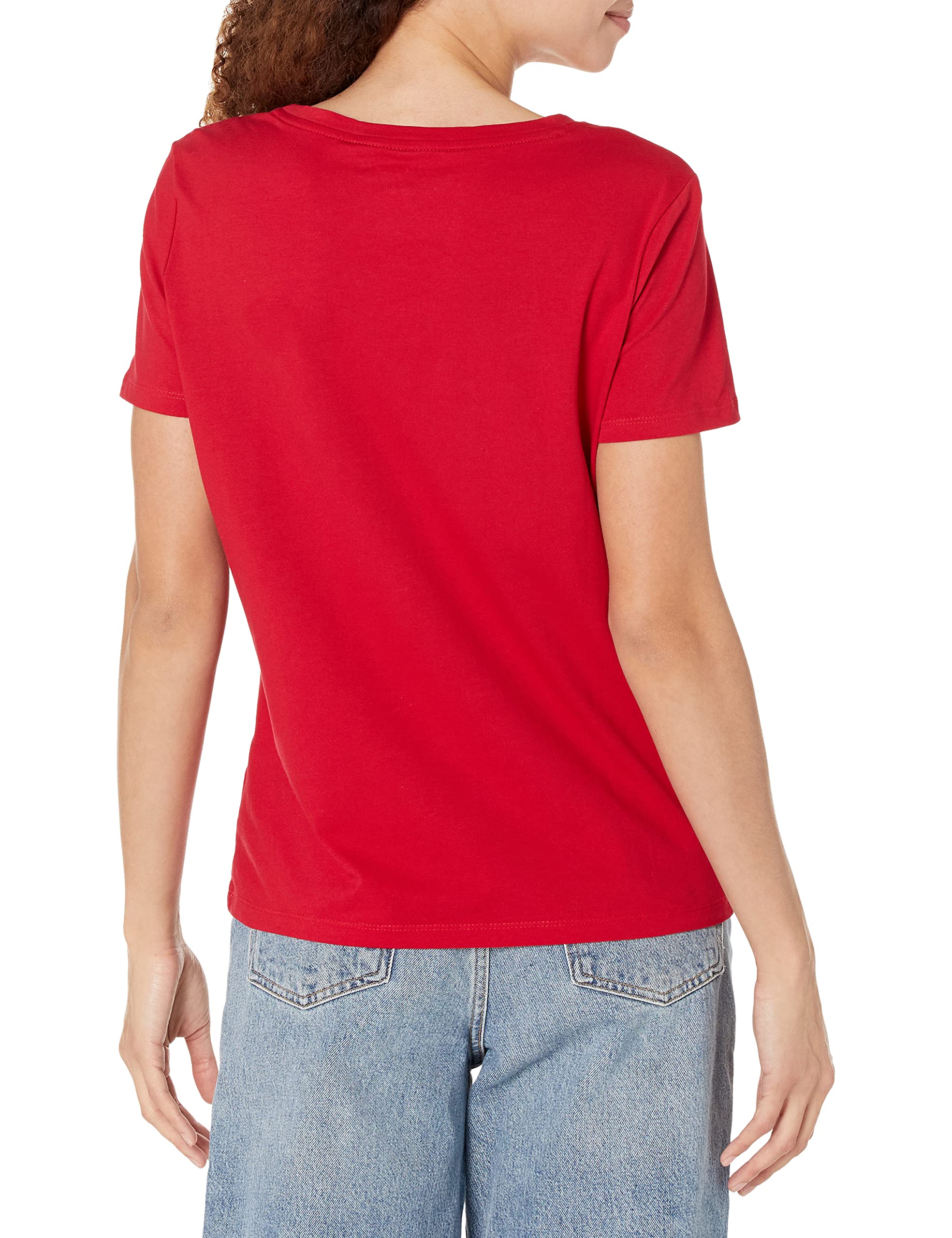 Tommy Hilfiger womens Crew Neck Logo Tee T Shirt, Scarlet Heart, Large US