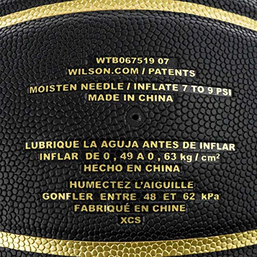 WILSON Men's NCAA Highlight Basketball, Black/Gold, Official