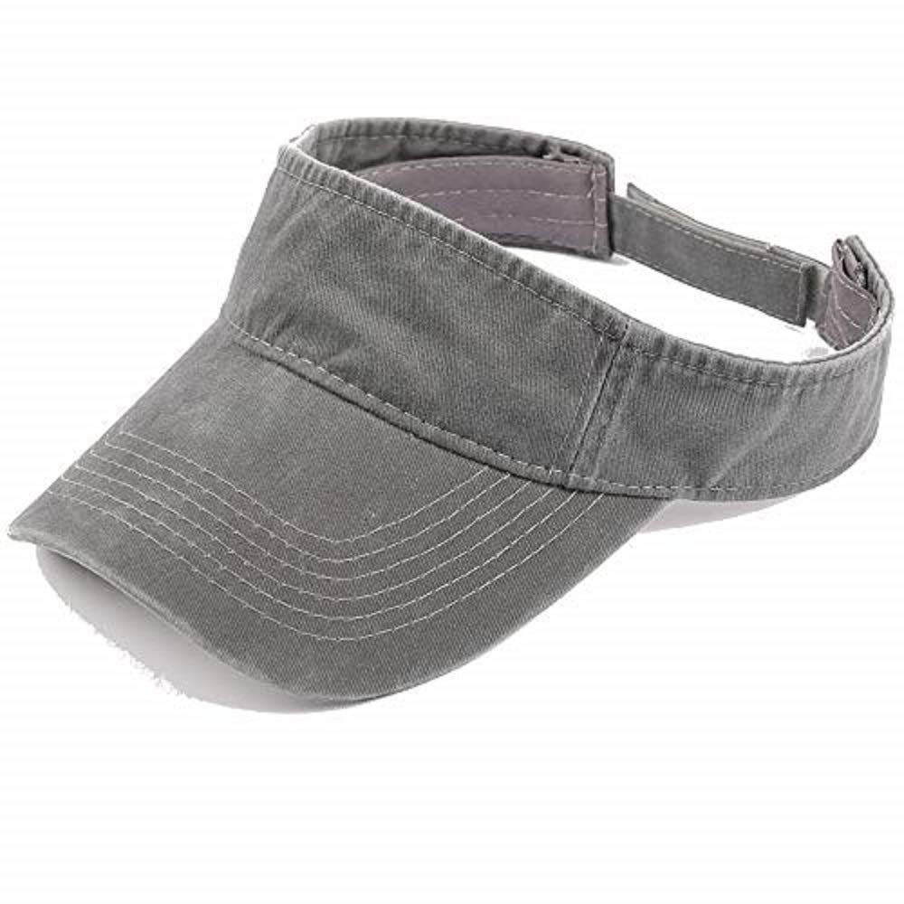 Unisex Vintage Washed Distressed Baseball Cap Adjustable Sun Visor Hat,Grey