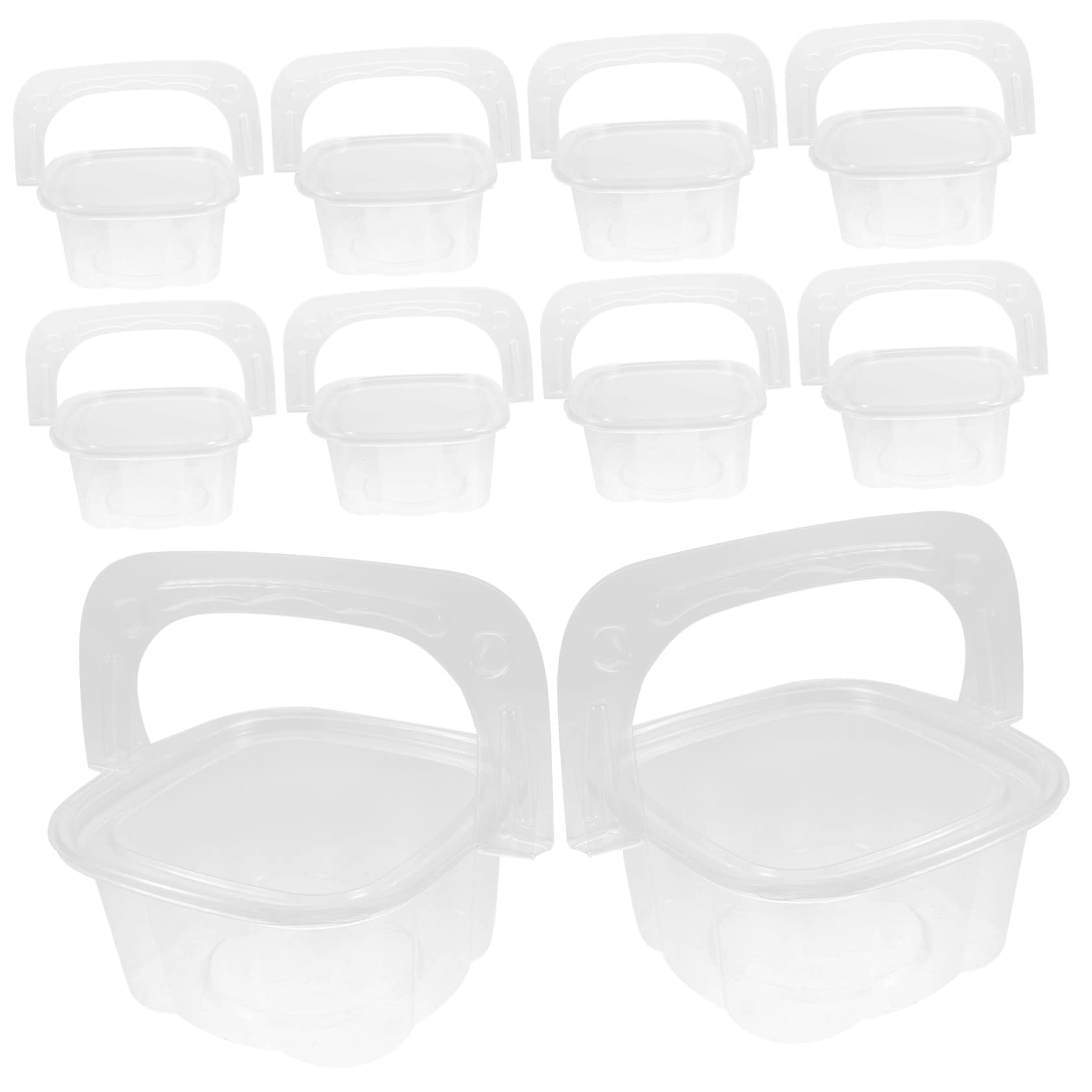 ULTECHNOVO 20 pcs transparent cake box small clear container handheld flower basket pastry serving bowls cake containers with lids plastic cereal bowls Noodle the pet small donuts