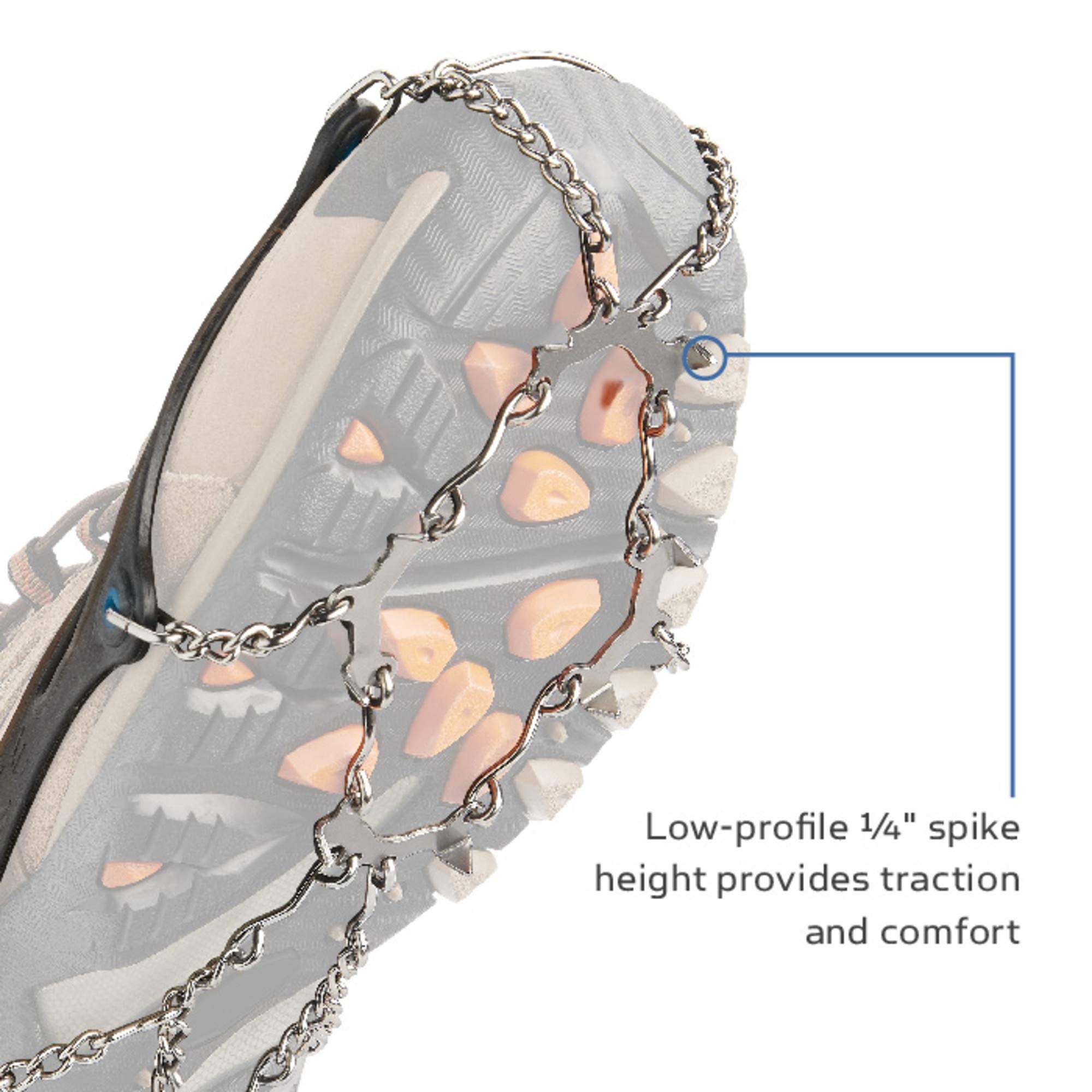 Yaktrax Traverse Heavy-Duty Traction Spikes for Walking on Snow and Ice, Black, X-Large (1 Pair)