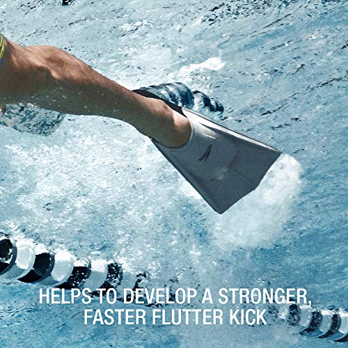 Speedo Unisex-Adult Swim Training Fins Rubber Short Blade,Black/Grey