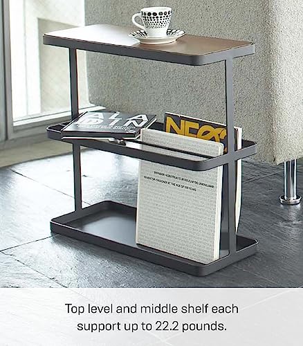 YAMAZAKI Storage Home Steel | End + Side Tables, One Size, Black