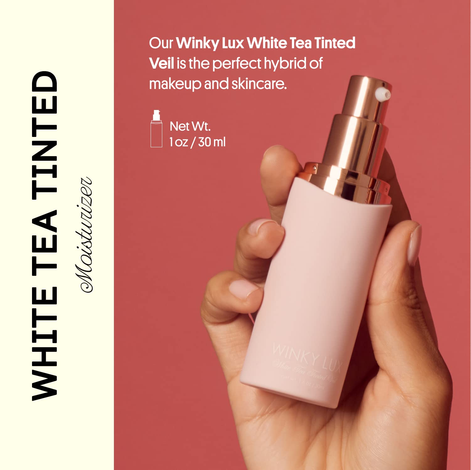 Winky Lux White Tea Tinted Moisturizer, SPF 30 Tinted Moisturizer for Oily Skin, Tinted Moisturizer for Face with SPF with Vitamin E and Antioxidants, Light