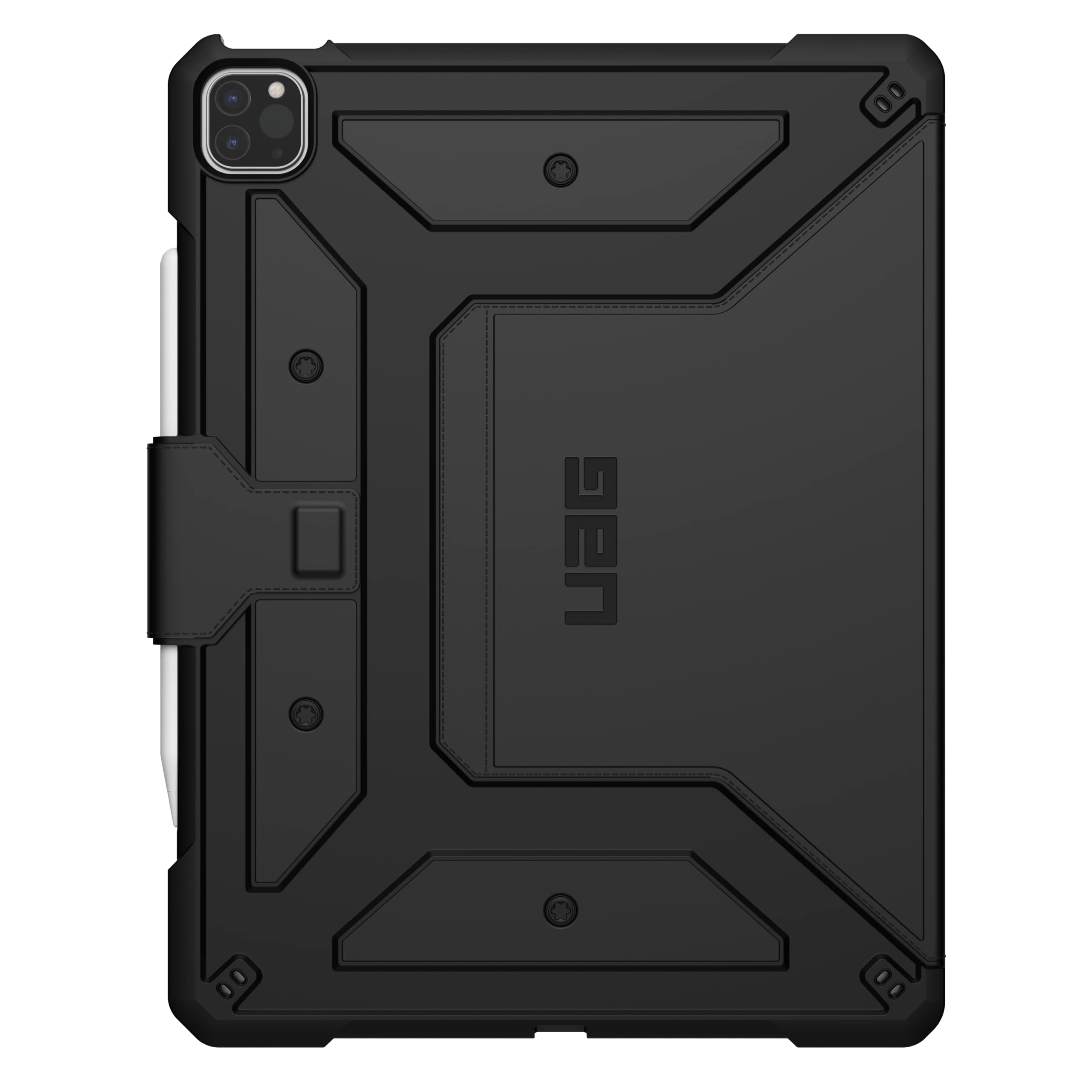 UAG iPad Pro 12.9" (6th Gen 2022, 5th Gen 2021) Case Black Metropolis SE Rugged Smooth Exterior Material Heavy Duty Folio Stand Protective Cover, by URBAN ARMOR GEAR