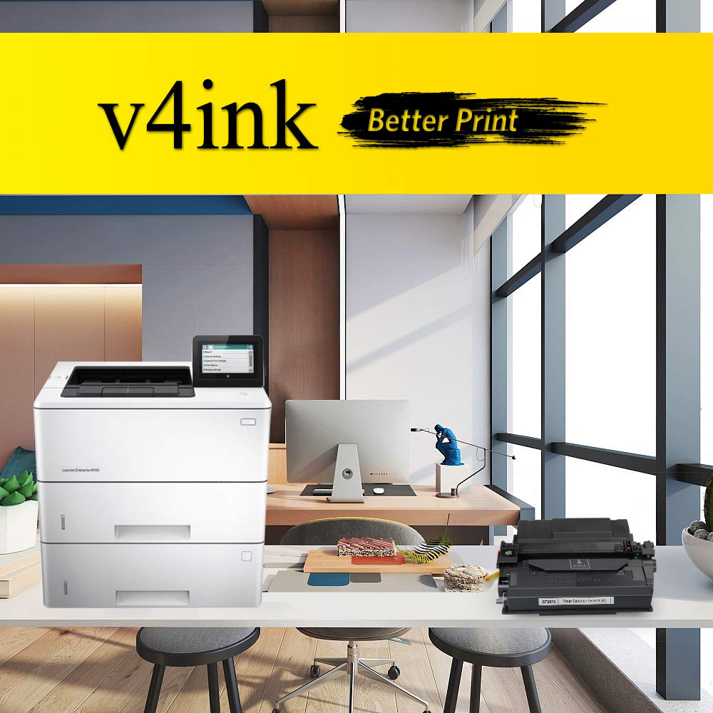 V4INK Compatible Toner Cartridge Replacement for HP 87X CF287X Toner for use in HP Laser jet Pro M501 M506 M527 M501dn M501n M506dn M506n M506x M527f M527dn Printer, 2 Packs high yield-18,000 Pages