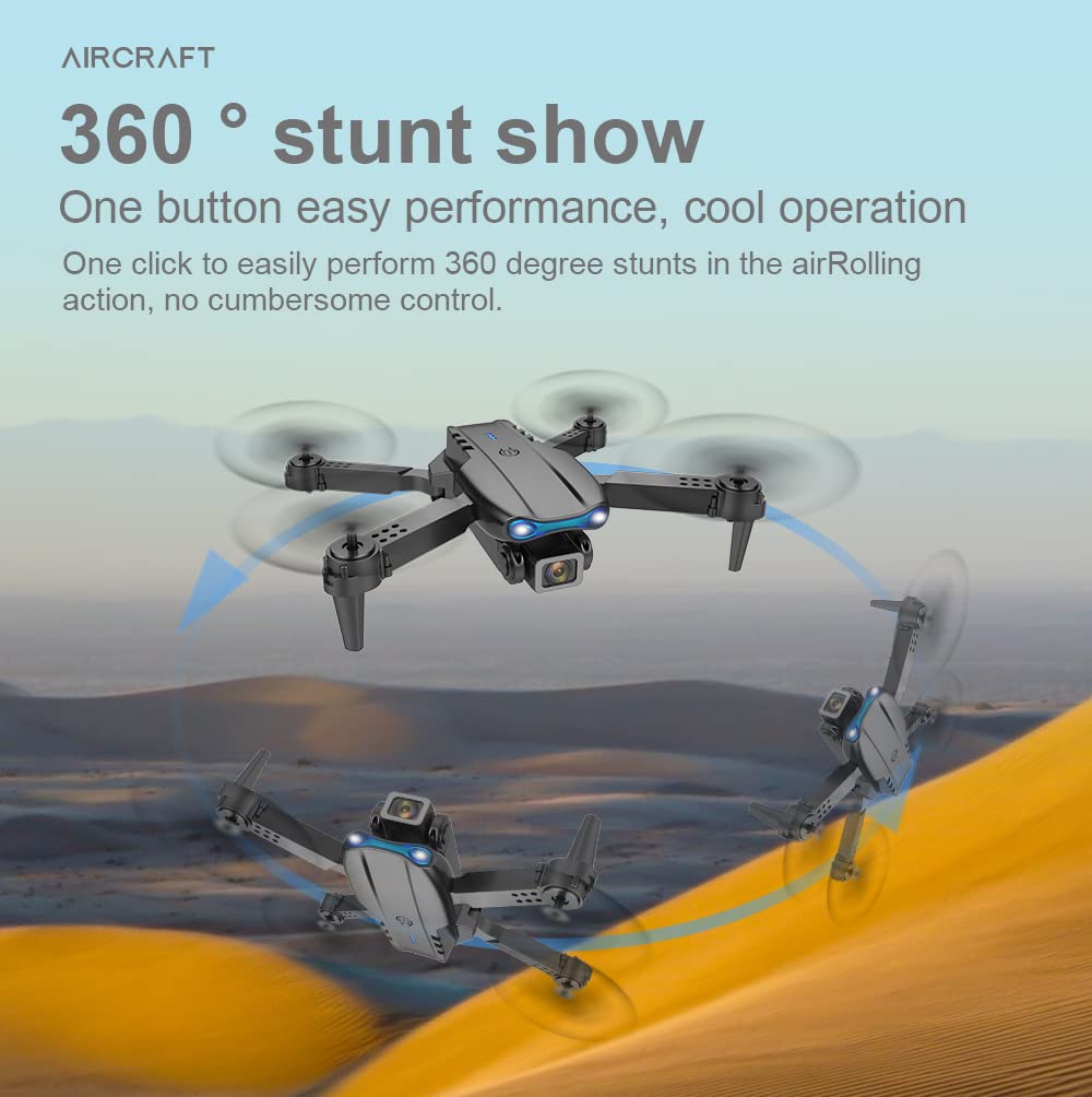 UAV, Drone, Obstacle Avoidance Helicopter, 4K HD Aerial Photography Remote Control Aircraft, Induction Height Fixing Aircraft, with Dual Cameras, Dual Batteries
