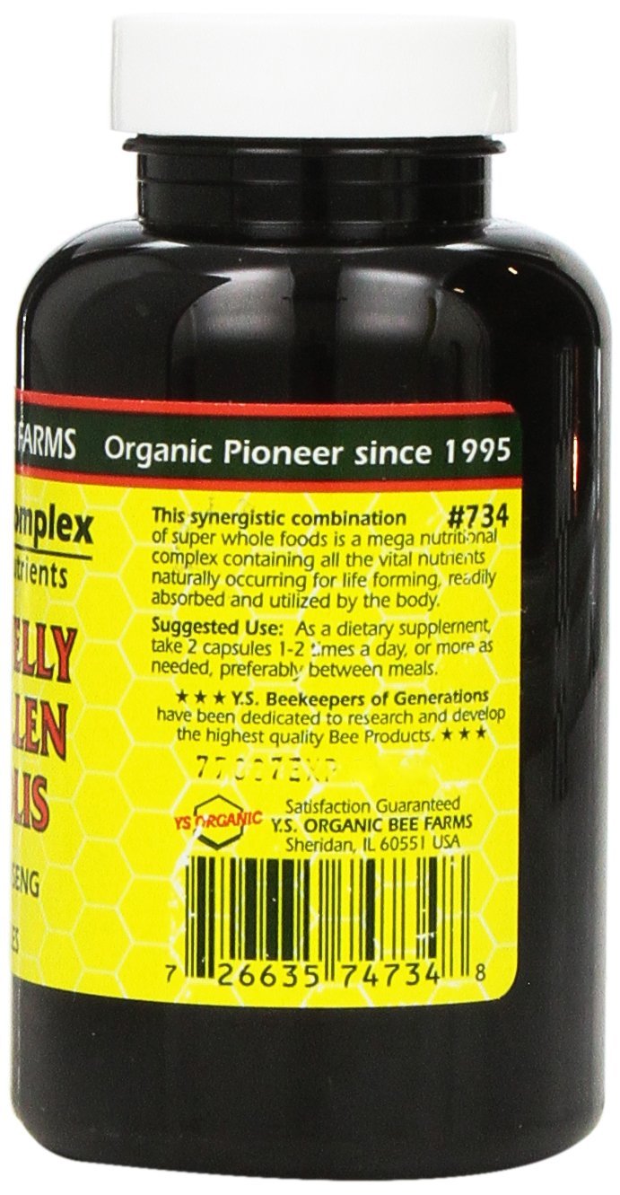 Y.S. Eco Bee Farms, (3 Pack) Royal Jelly, Bee Pollen, Propolis, Plus Korean Ginseng, 90 Capsules