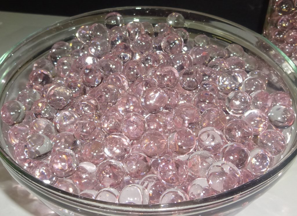 water beads Translucent Pink Lemonade water absorbing & expanding vase filler decorations Store & release to reduce watering for lucky bamboo plants & flowers, Fresh & silk florals