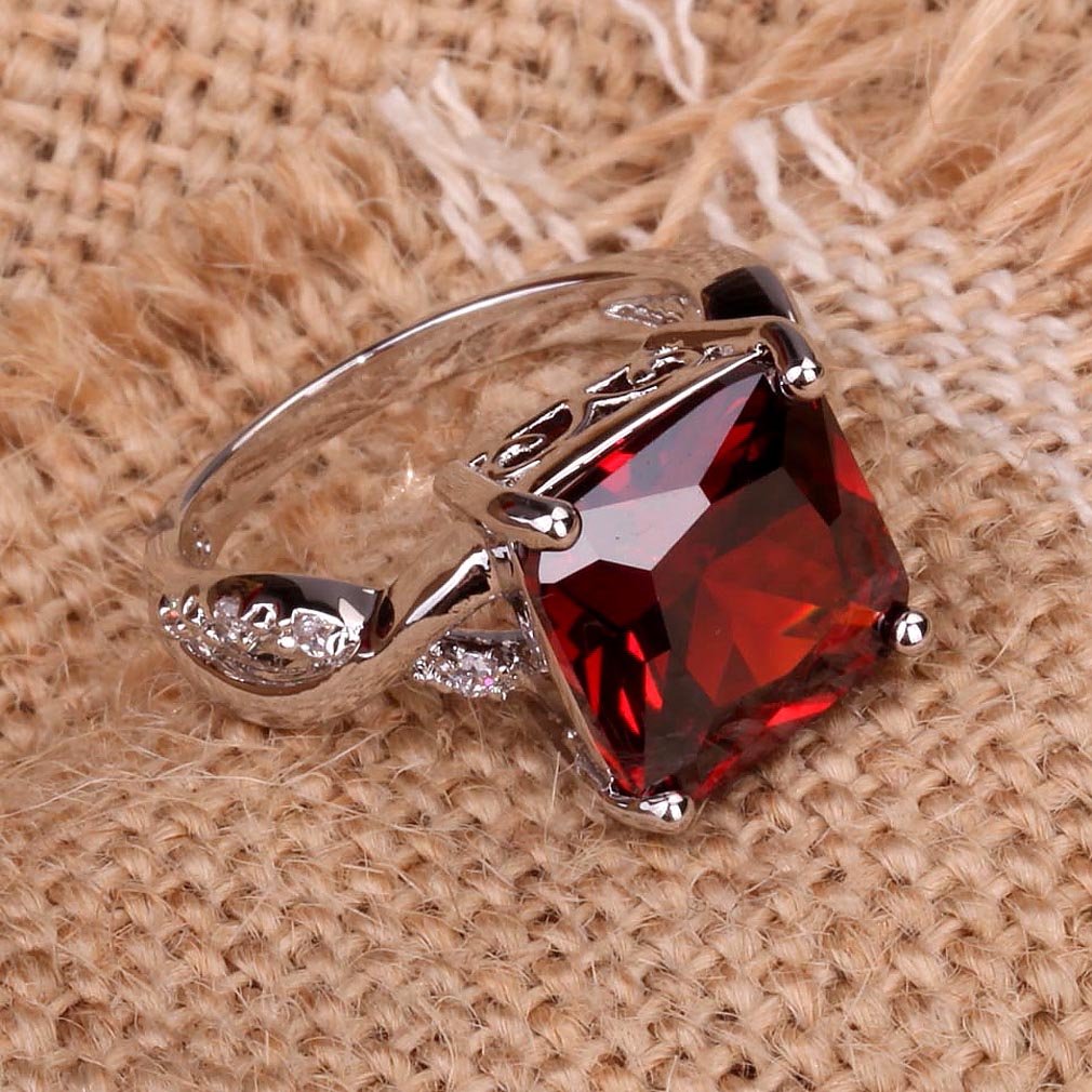 YAZILIND Valentine's Day Jewelry CZ Ring Stone Wedding Bridal Jewelry for Women Size 9