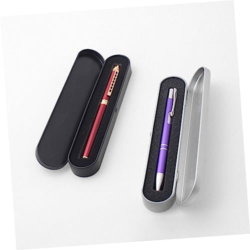 WATIIFUFU 4pcs Stationery Box Empty Hinged Tins Hinged Tin Container Containers with Lids Rectangular Hinged Tin Organizer with Lid Pen Storage Pouch Student Metal Tinplate Penholder