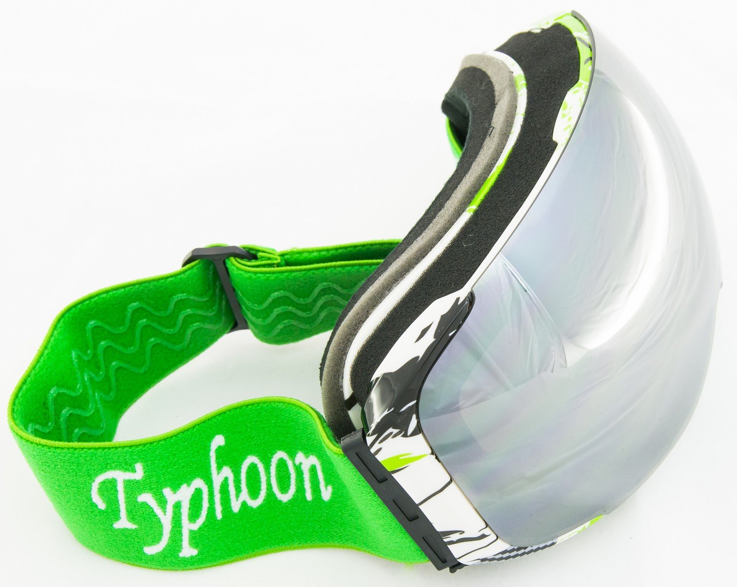 Typhoon Sports Magnetic Lens Ski Snowboard Anti-Fog Goggles (Green White w/Silver & Yellow)
