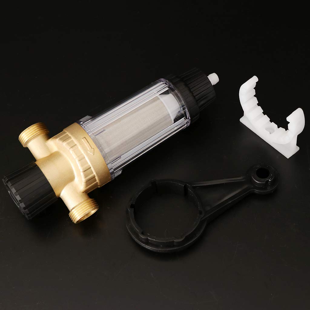 Water Prefilter System, Stainless Steel Brass Whole House Spin Down Pre-Filter to Remove Sediment, Rust, Sand, Well Water Sediment Pipe Filter - 0.75inch
