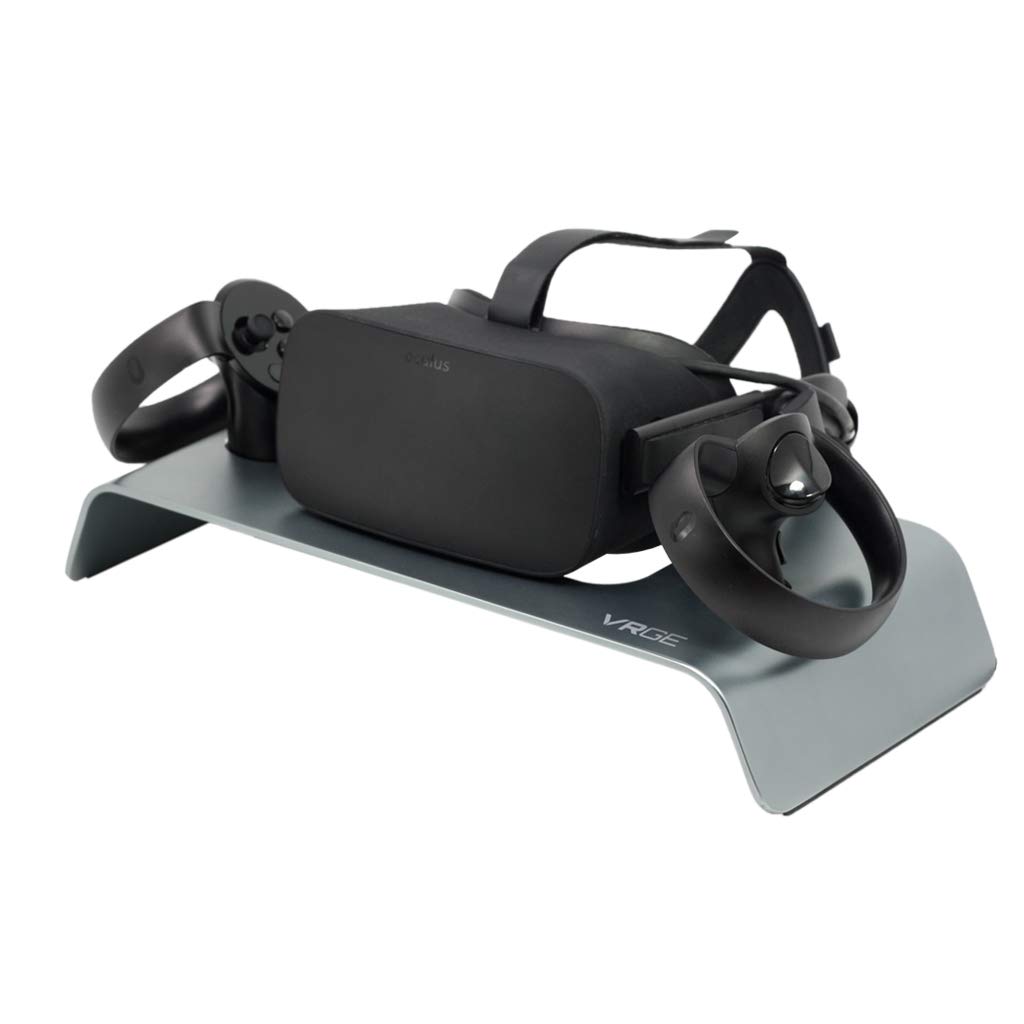 VRGE VR Stand - Aluminum Display and Organizer Stand For Oculus Rift, Oculus Rift-S and Oculus Quest Headsets and Controllers