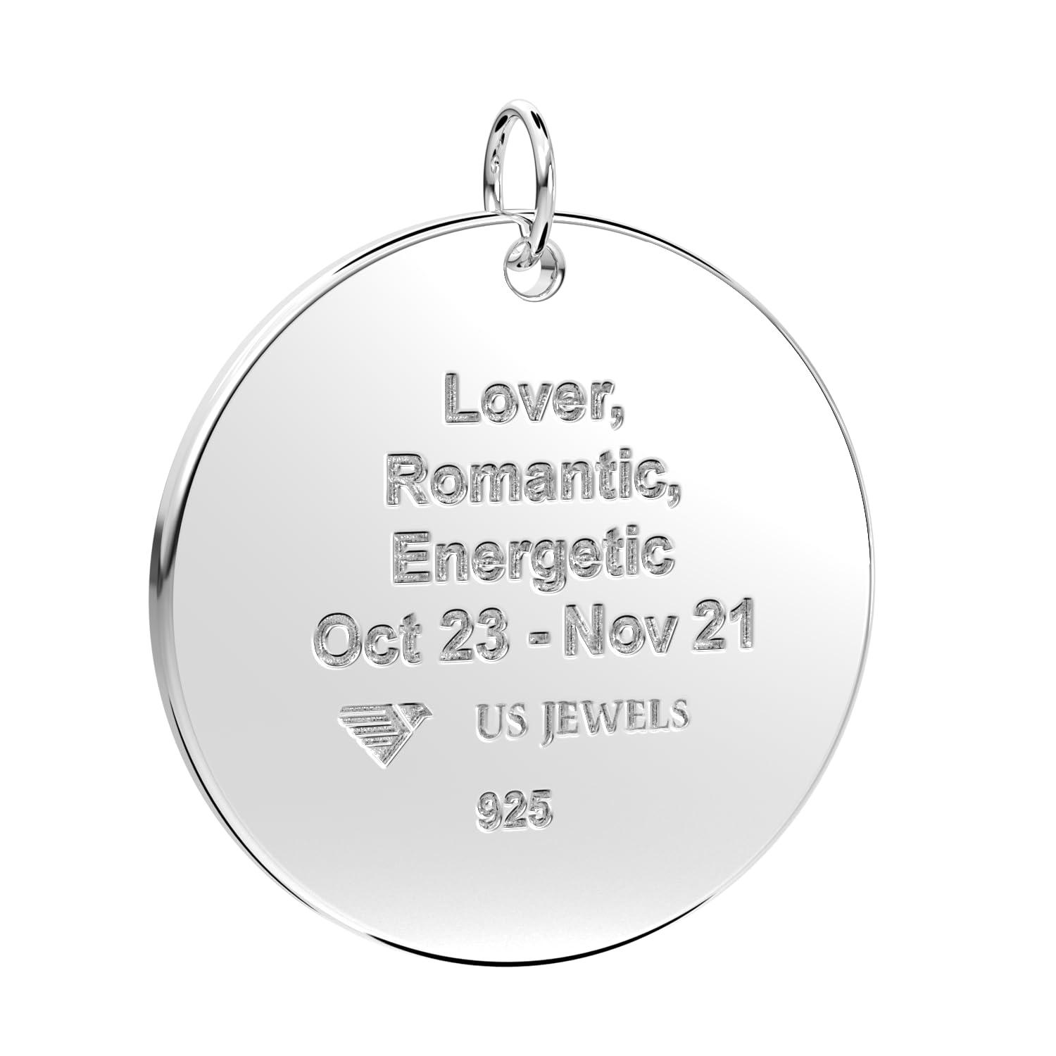 US Jewels Ladies 925 Sterling Silver 1in Scorpio October & November Zodiac Pendant