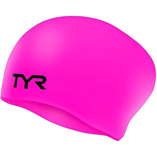 TYR Long Hair Cap, Black/Pink