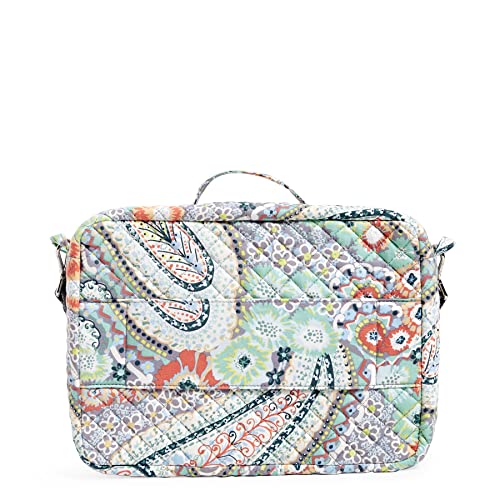 Vera Bradley Women's Cotton Grand Vanity Toiletry Makeup Organizer Case, Citrus Paisley - Recycled Cotton, One Size