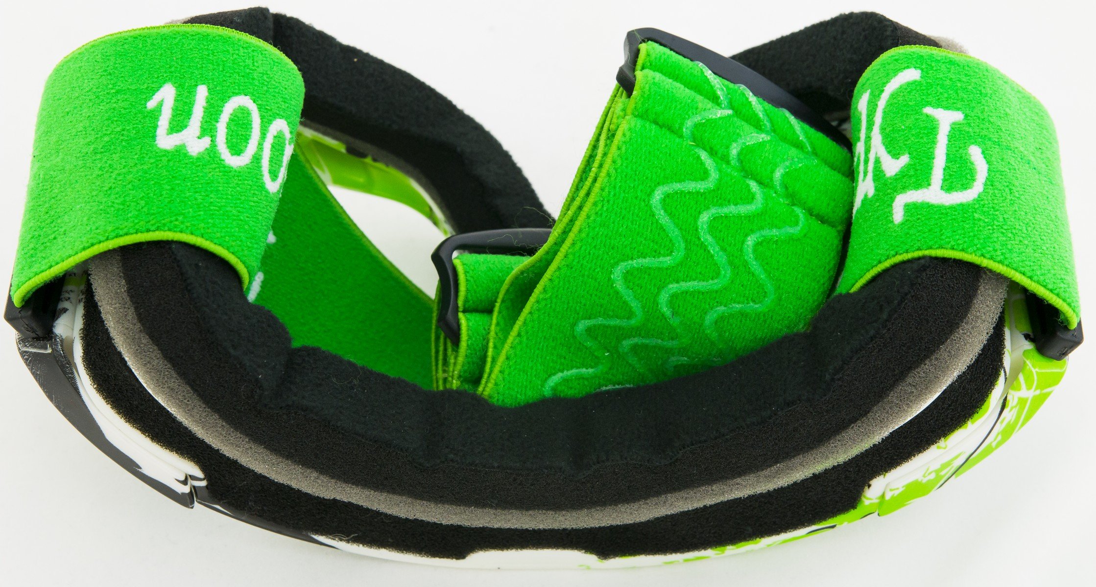 Typhoon Sports Magnetic Lens Ski Snowboard Anti-Fog Goggles (Green White w/Silver & Yellow)