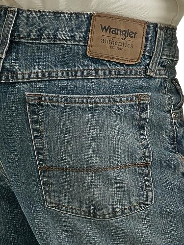 Wrangler Authentics Men's Relaxed Fit Boot Cut Jean, Tinted Mid Shade, 40W x 30L