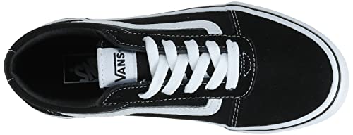 Vans Men's Ward Sneaker, Black Suede Canvas Black White C24, 14