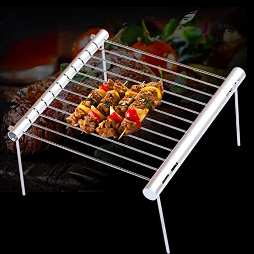 TAMYID Charcoal Grills, Portable Stainless Steel Folding Barbecue Grill Mini Pocket BBQ Grill Accessories Outdoor Portable Grill Camping Picnic Tools