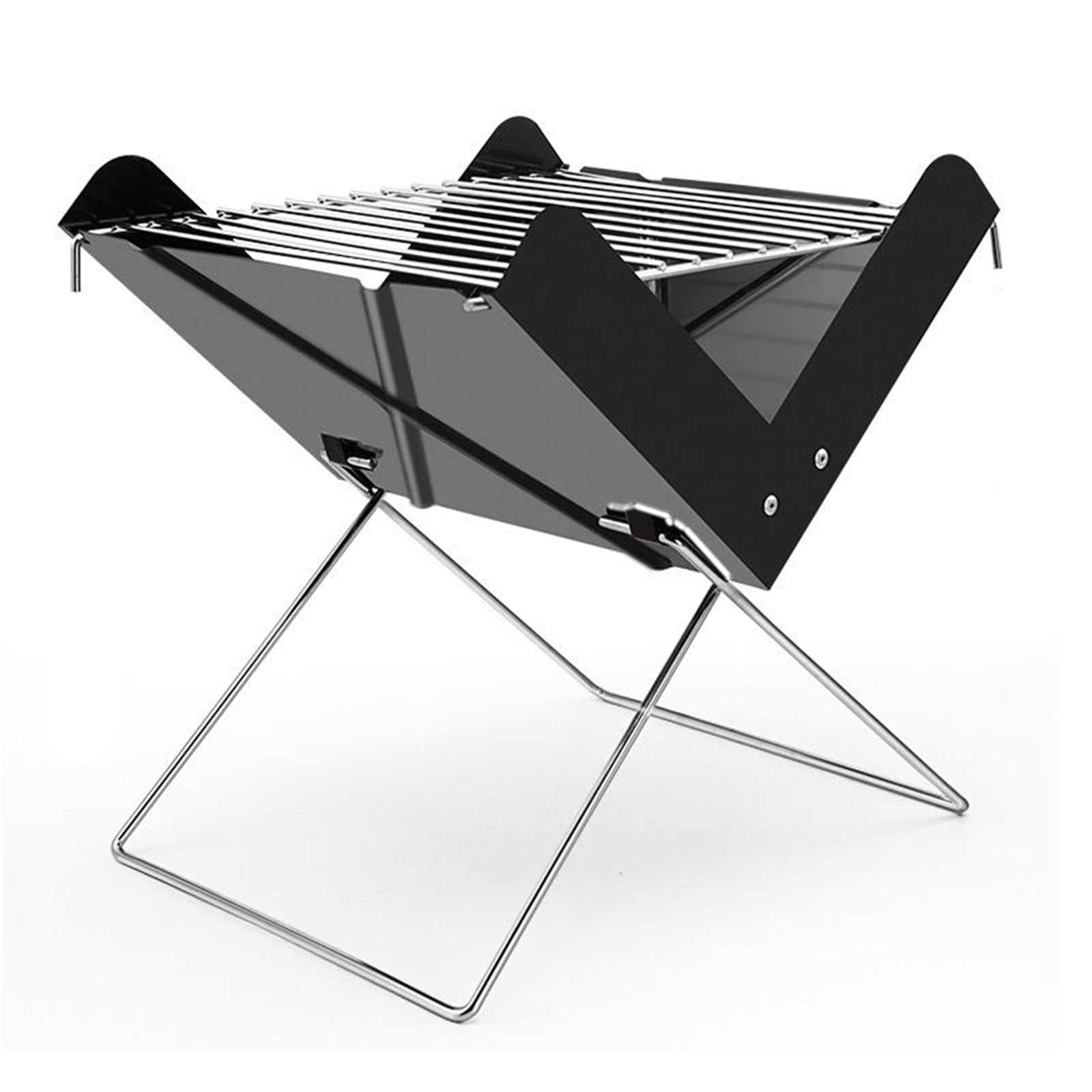 TAMYID Charcoal Grills, Portable Folding Mini Barbecue Grill Outdoor Double Charcoal Grill Camping Cooker BBQ Party Cooking Tools