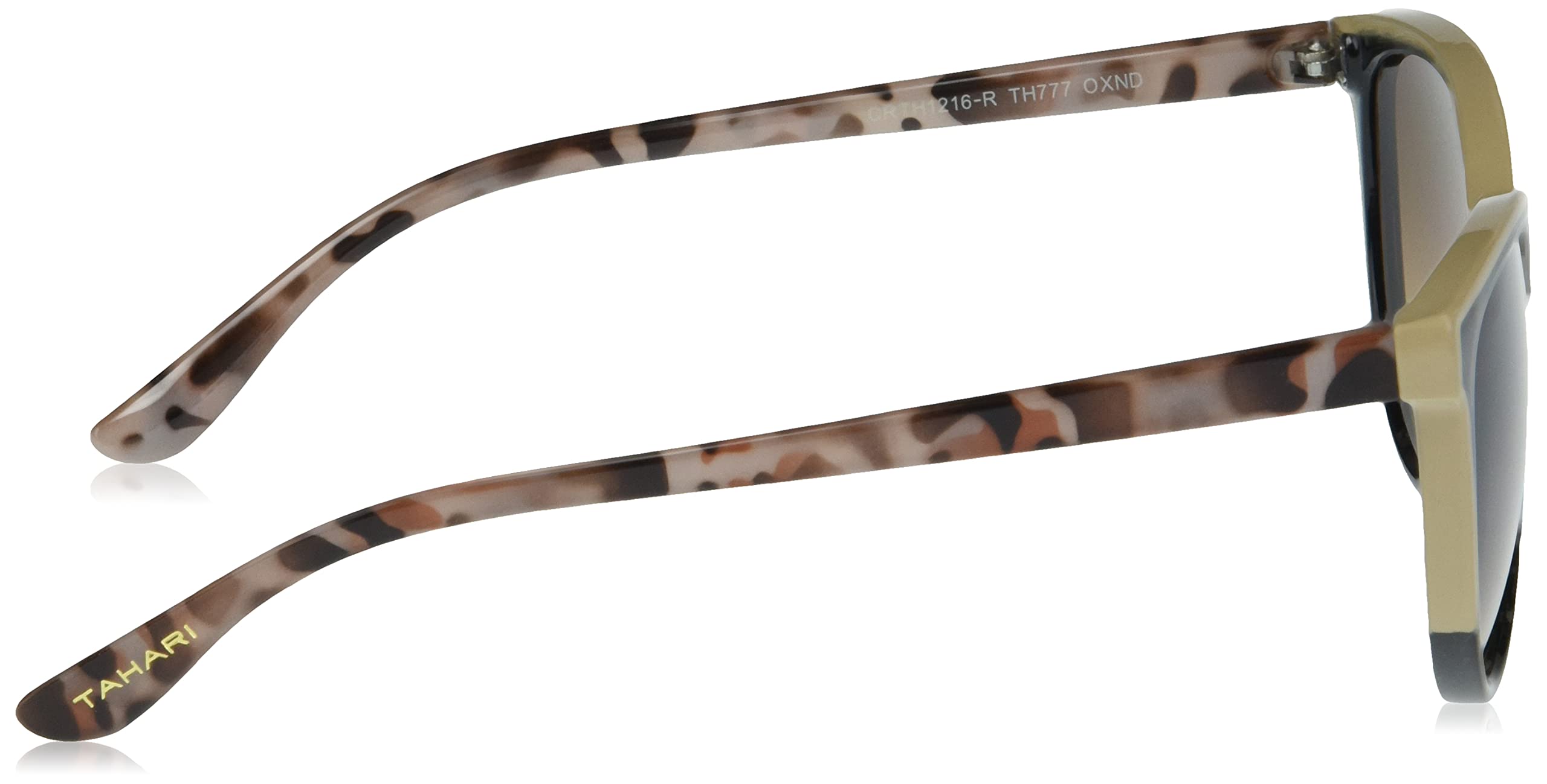 TAHARI Women's TH777 UV400 Protective Cat Eye Sunglasses. Elegant Gifts for Her, 55 mm, Black & Nude