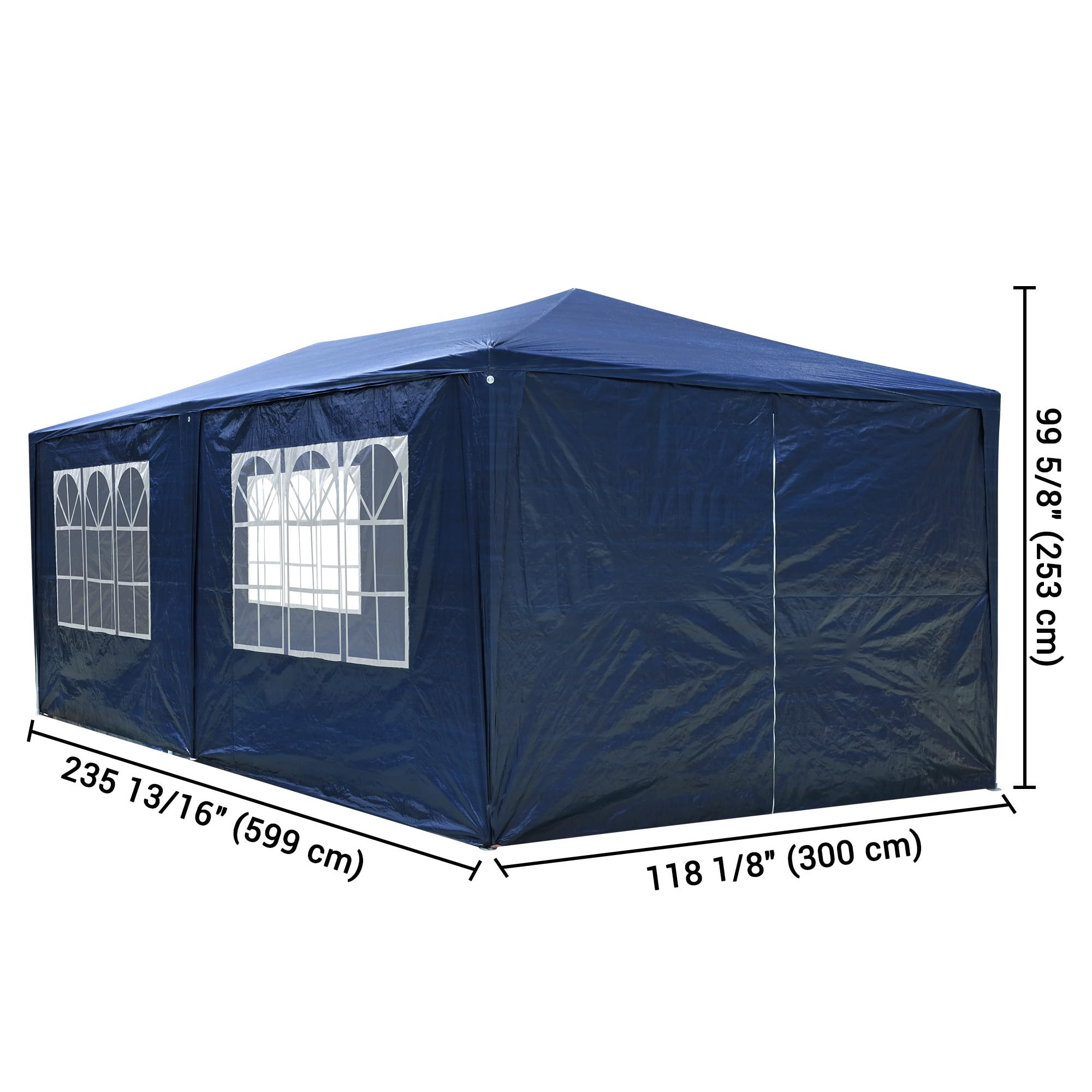 Yescom 10'x10' Outdoor Wedding Party Patio Enclosed Canopy Tent w/ 4 Removable Side Walls Canopy for Fetes Event