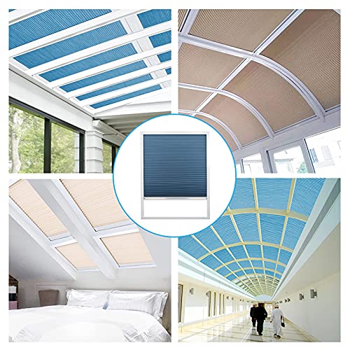 Zshine Motorized Cellular Shades Cordless Honeycomb Blinds Full Blackout Fabric Window Shades for Skylight