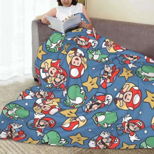 Super Bros Throw Blanket for Boys Kids Adults Ultra Soft Lightweight Micro Flannel Warm Cozy Flannel Throw Blankets for Bedding Couch Sofa Living Room 50"X40"