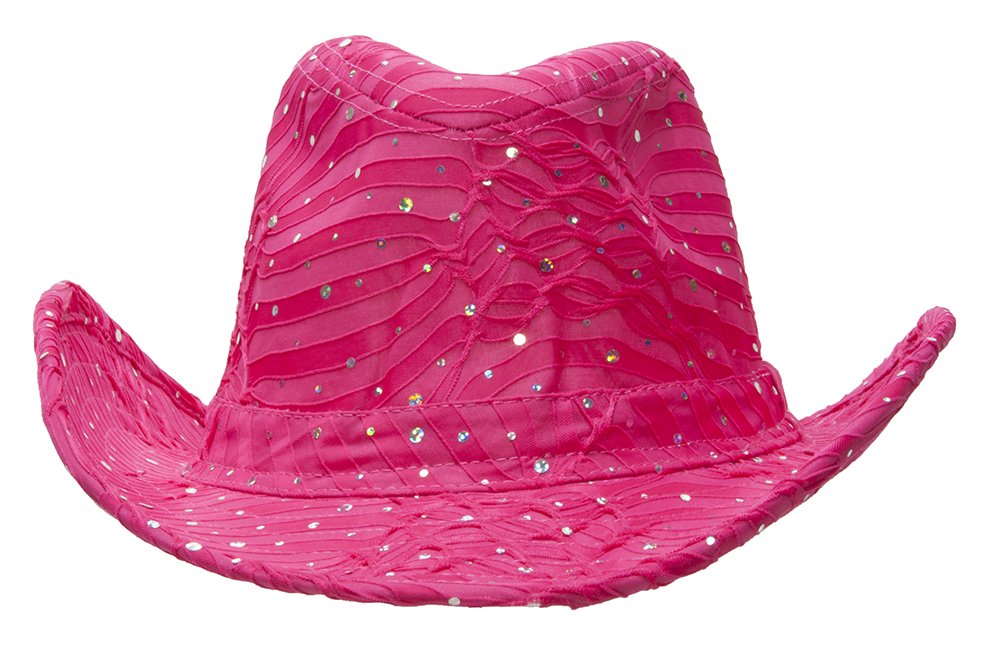 TopHeadwear Glitter Sequin Trim Cowboy Hat, Black