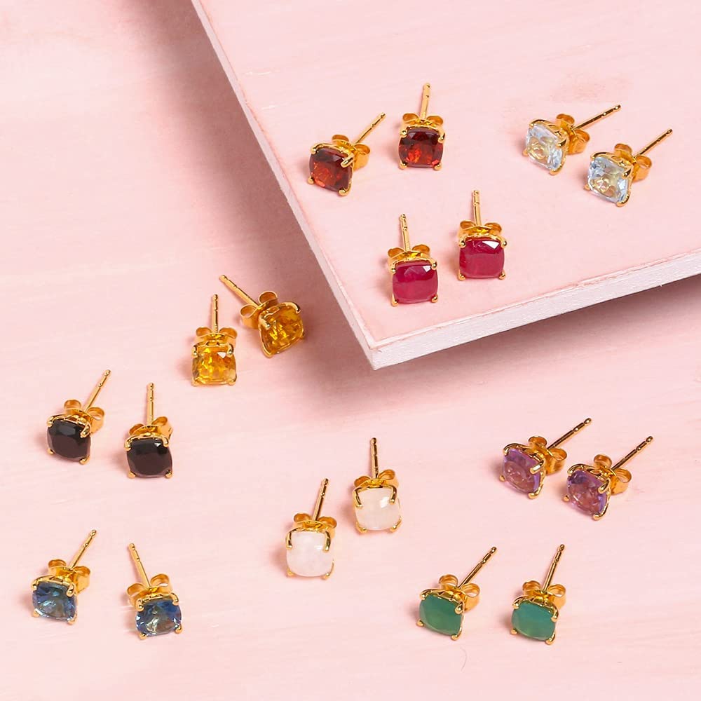 YoTreasure 2.20 ct. t.w. London Blue Topaz Solid 10k Yellow Gold Stud Earrings Jewelry