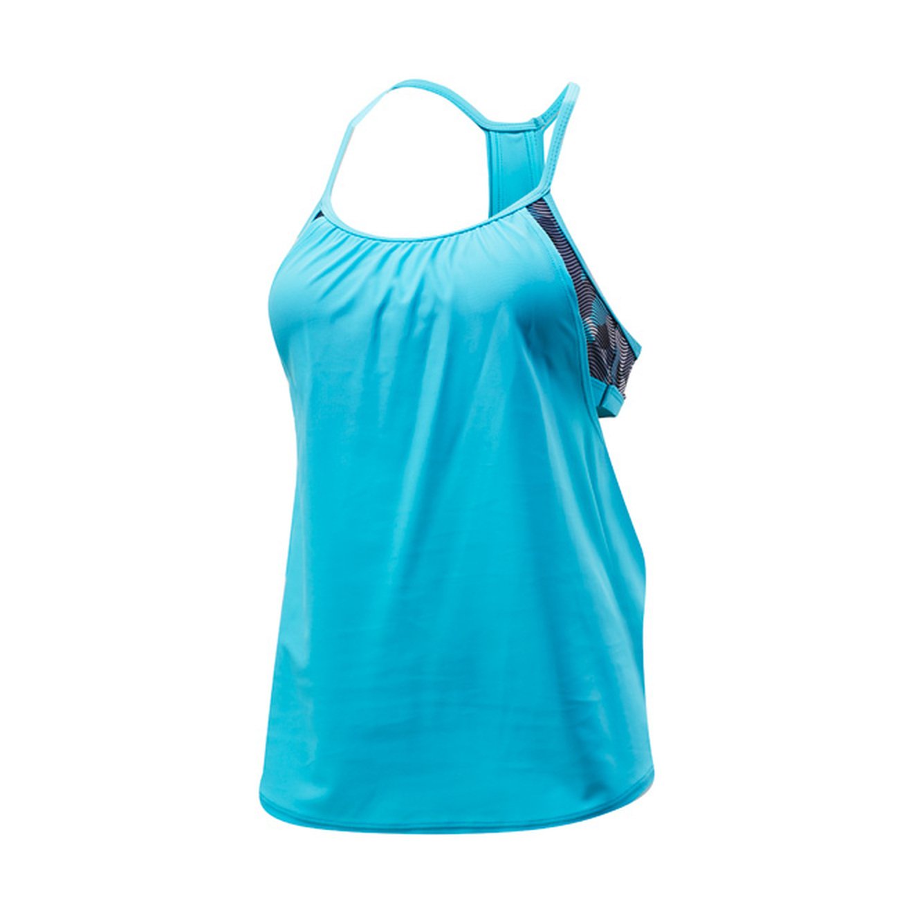 TYR Women's Lavare Shea 2 in 1 Tank Swimming Top, Mint Grey, Medium