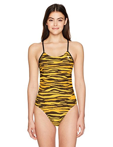 TYR Womens Crypsis Cutoutfit, Black Gold, 32