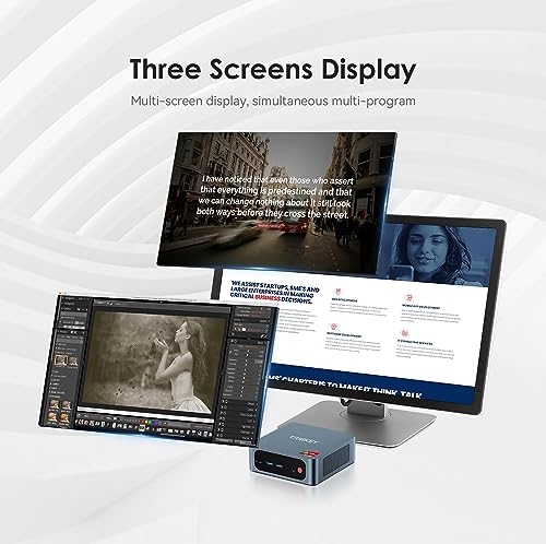 TRIGKEY S5 Pro Max AMD Ryzen 7 Mini PC Desktop AMD 8C16T 5700U 16G DDR4 500G NVME SSD Micro Computer, Support Mini Computer W10 Pro, 4K@60/144Hz HD Triple Display, DP 144Hz, WiFi 6, BT 5.2, USB 3.2