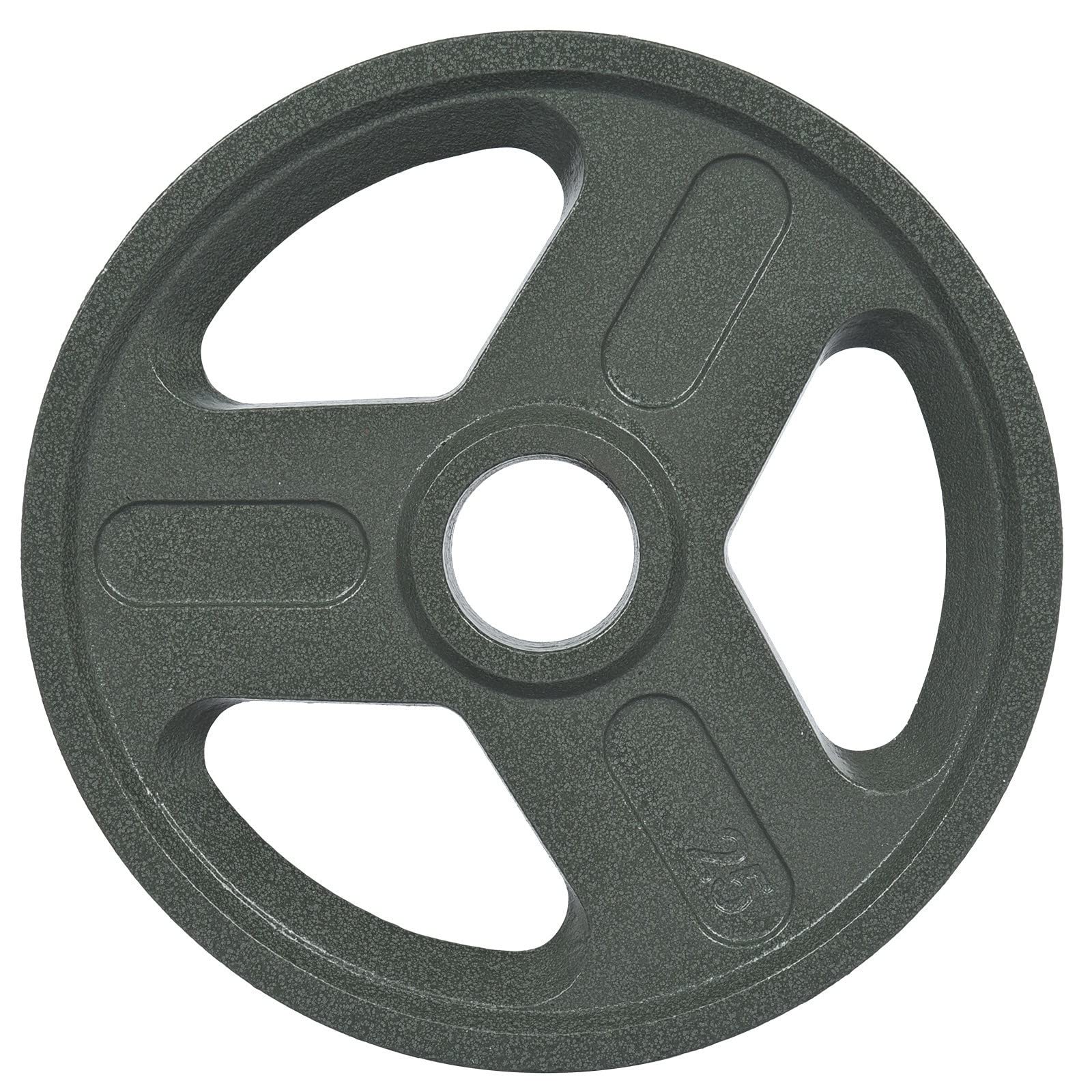 Vehpro Three Grip Olympic Bumper Weight Plates Set with 2-inch Hole, 1Pcs 25LB Standard Free Weights Rubber Plate for Strength Training Muscle Toning, Type-1
